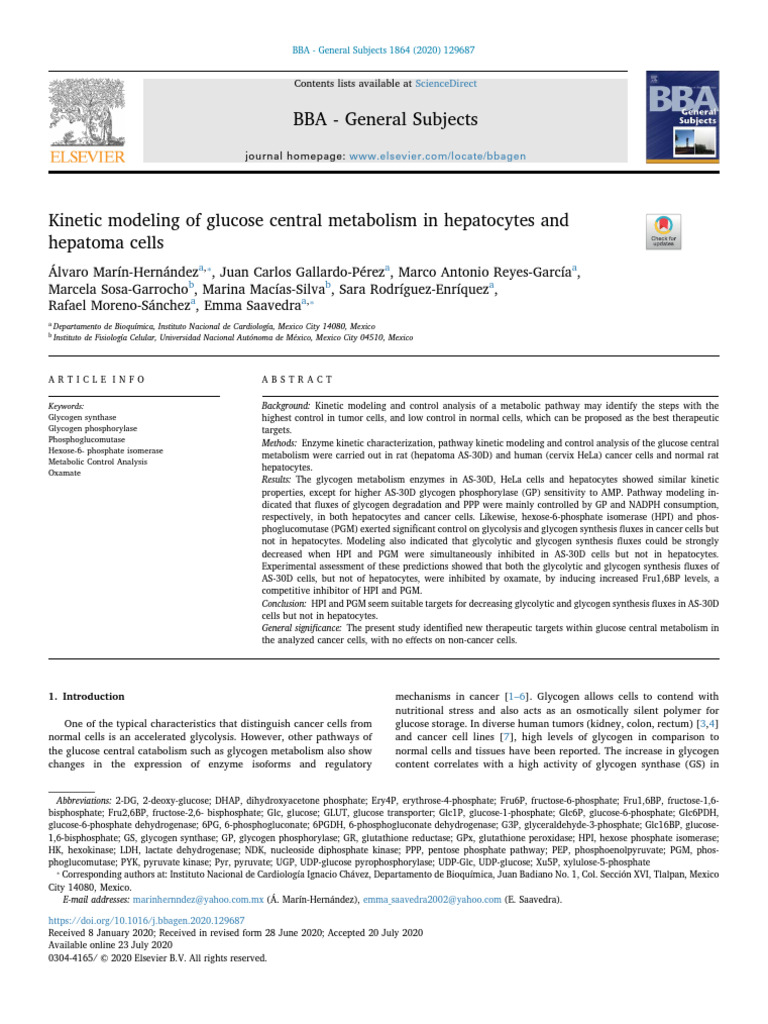 Fig2b Metodology And Fluxes Meaning Kinetic Modeling Of Glucose Central Metabolism In