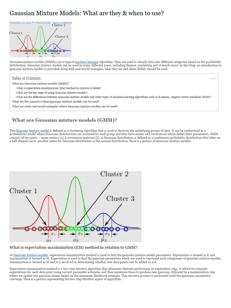 Gaussian Mixture Models - What Are They & When To Use - Data Analytics ...