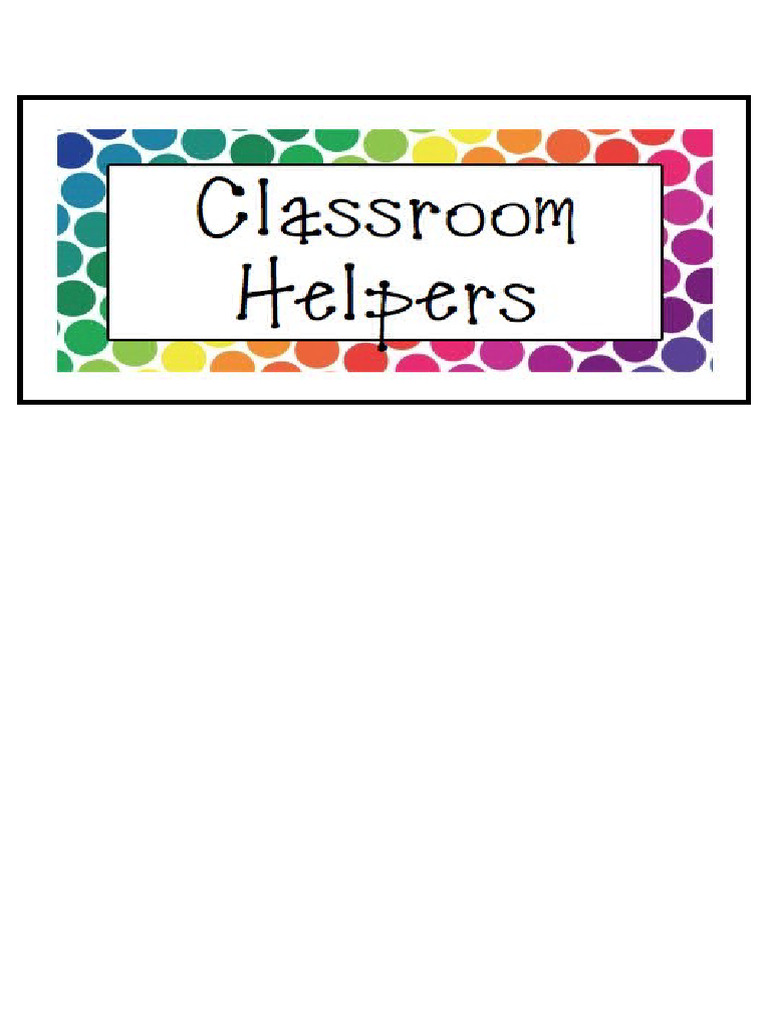 Classroom Helpers Sign | PDF