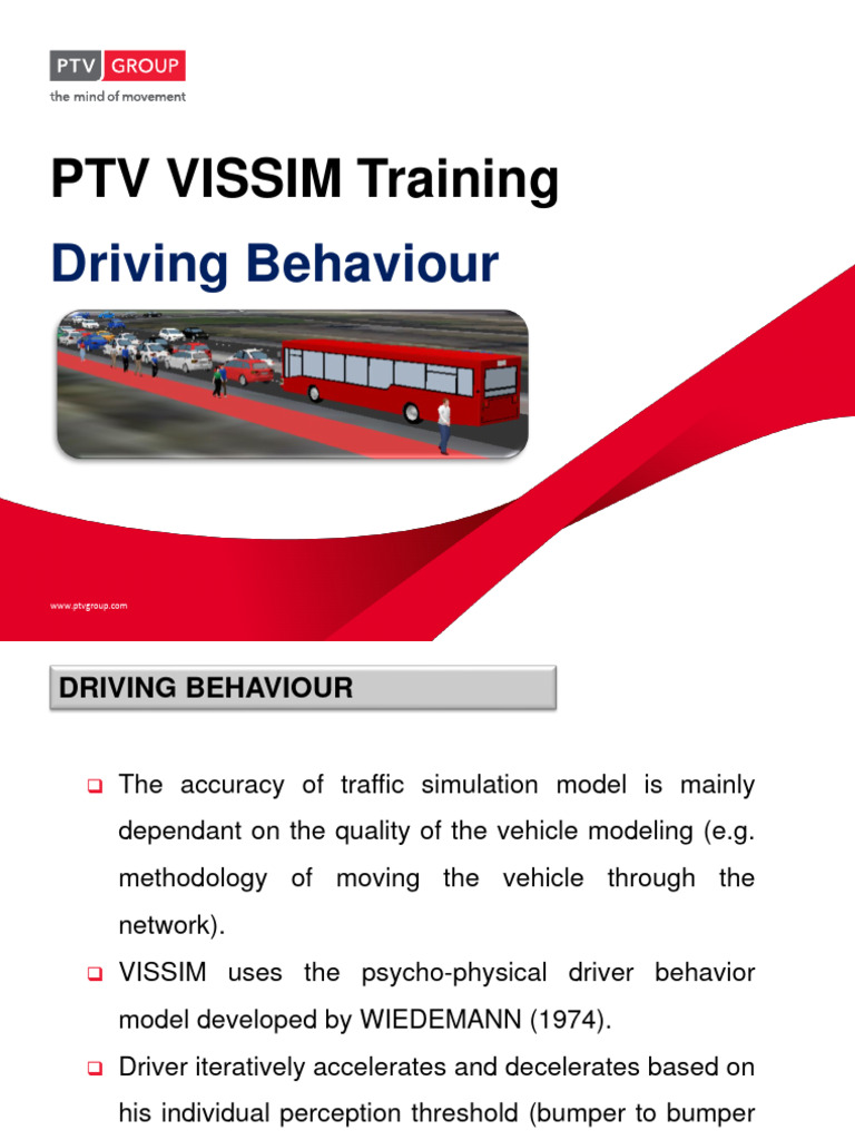Vissim Training - 11. Driving Behaviour | PDF