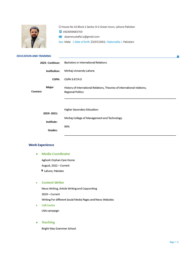 CV Update | PDF | Pakistan
