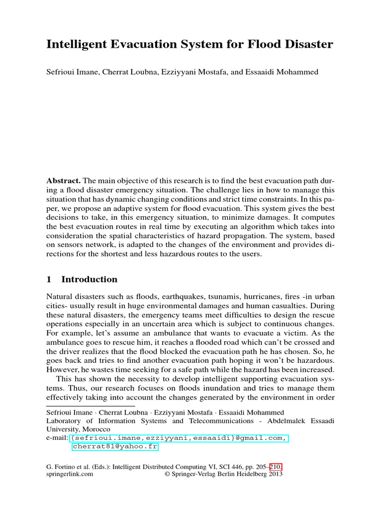 Intelligent Evacuation System For Flood Disaster | PDF | Emergency ...
