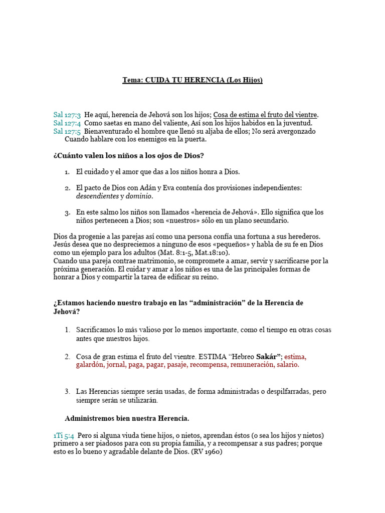 Cuida Tu Herencia Pdf Amor