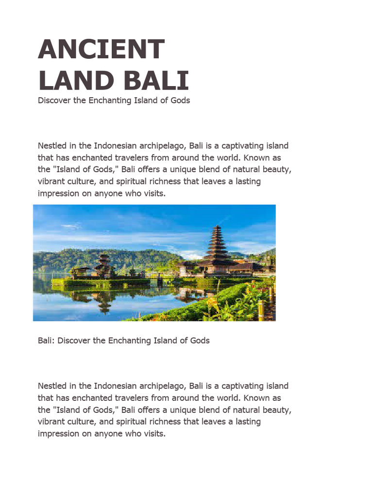 Bali | PDF | Bali