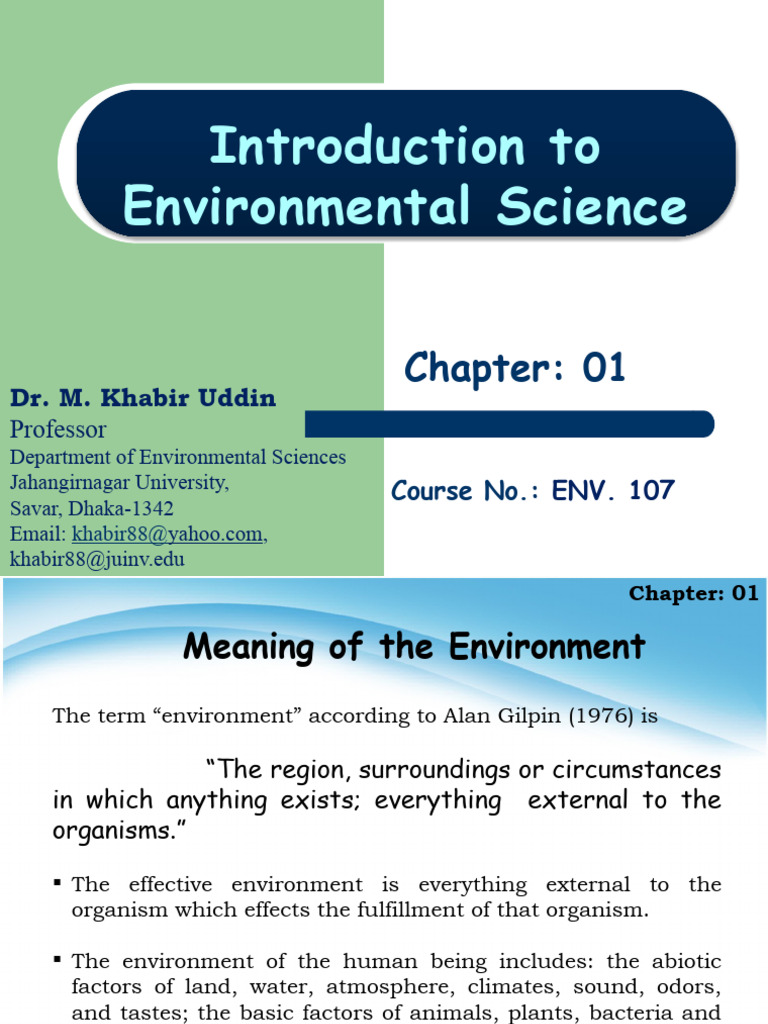 Chapter 1 Introduction To Env Sci | PDF | Earth Sciences | Atmosphere ...