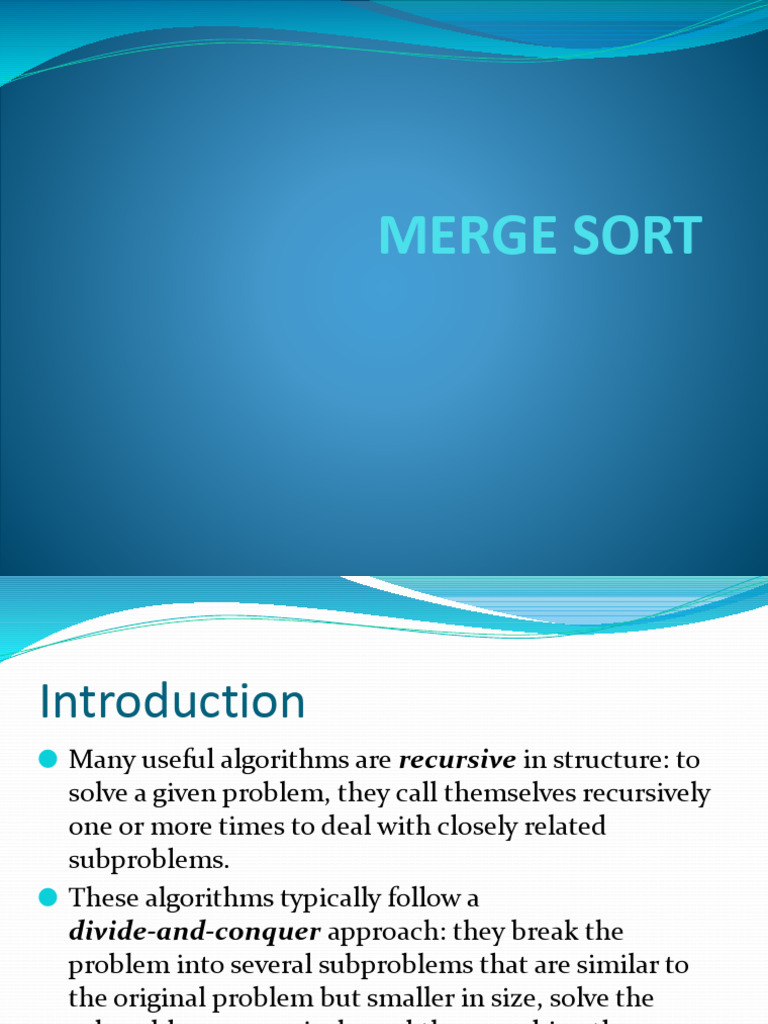 Lecture 5 Merge Sort Pdf Algorithms Computing