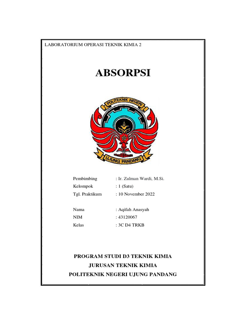 Laporan Absorpsi | PDF | Metode & Bahan Ajar | Teknologi & Rekayasa