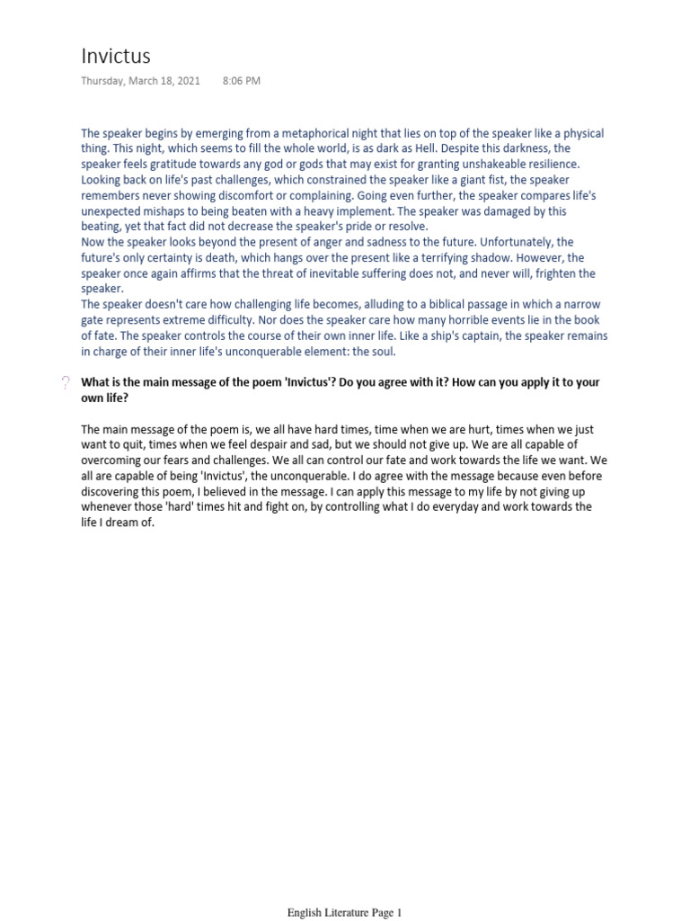 Invictus | PDF