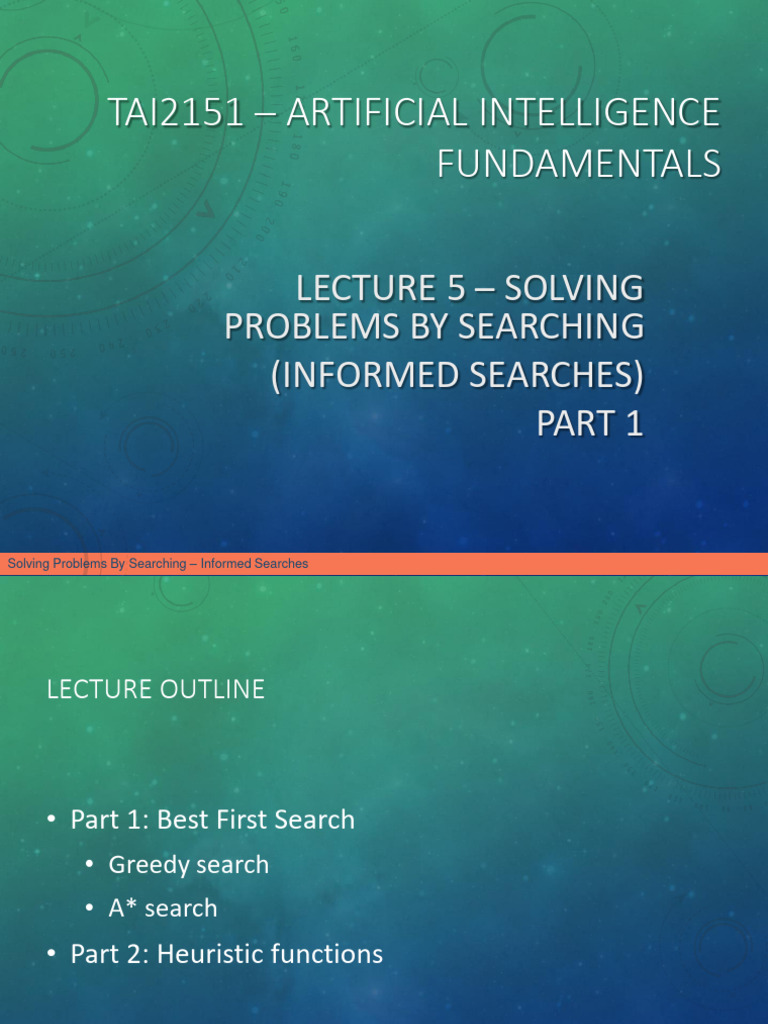 Lecture05 Informed Search (Part 1) | PDF | Theoretical Computer Science | Systems Science