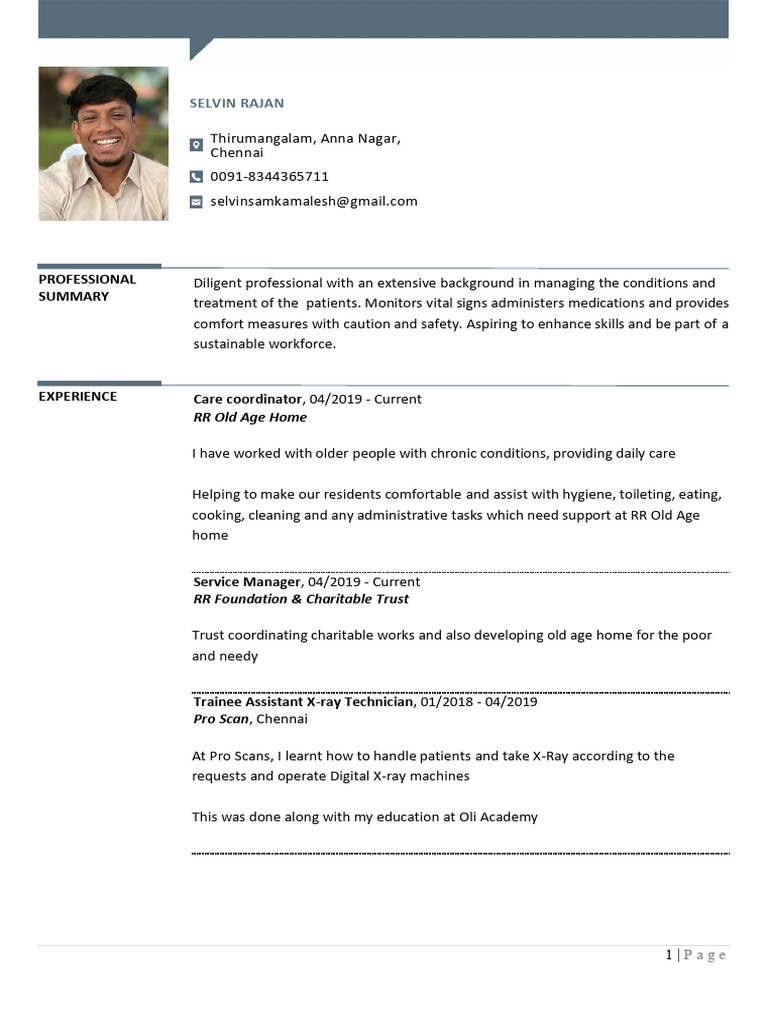 CV Sel | PDF | Radiology | Health Care