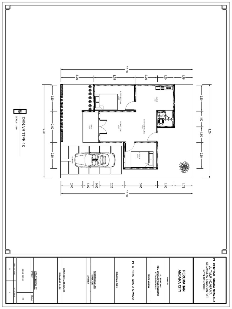 Denah Rumah Tipe 48 Minimalis | PDF