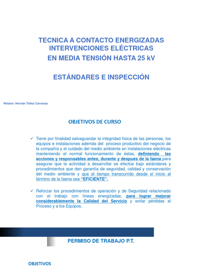 Curso LLVV MT A Contacto Brigadas Livianas HT | PDF | Ingenieria ...