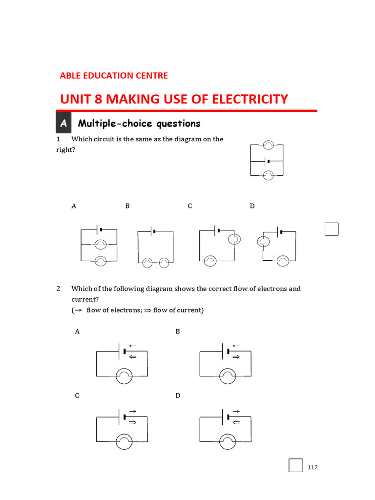 Science F 1 Unit 8 | PDF | Electrical Resistance And Conductance | Voltage
