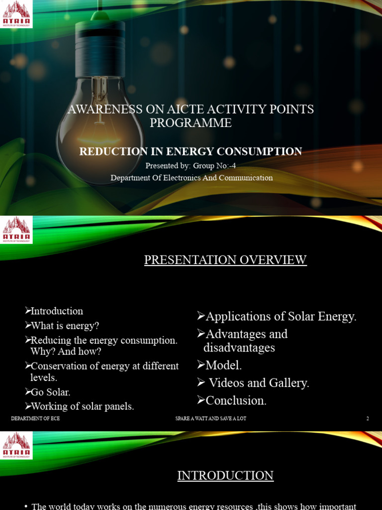 G - 4 Awareness On Aicte Activity Points Programme | PDF | Solar Energy ...