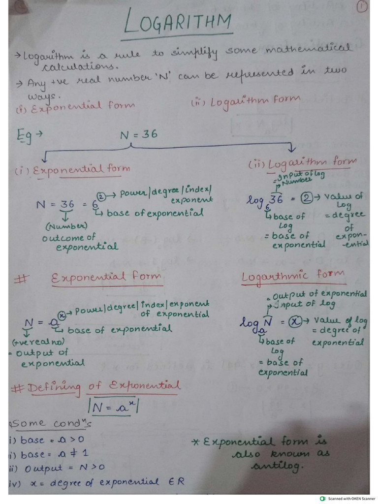 Logarithum Lecture Notes Part 1-1 | PDF Logarithum Lecture Notes Part 1-1 | PDF