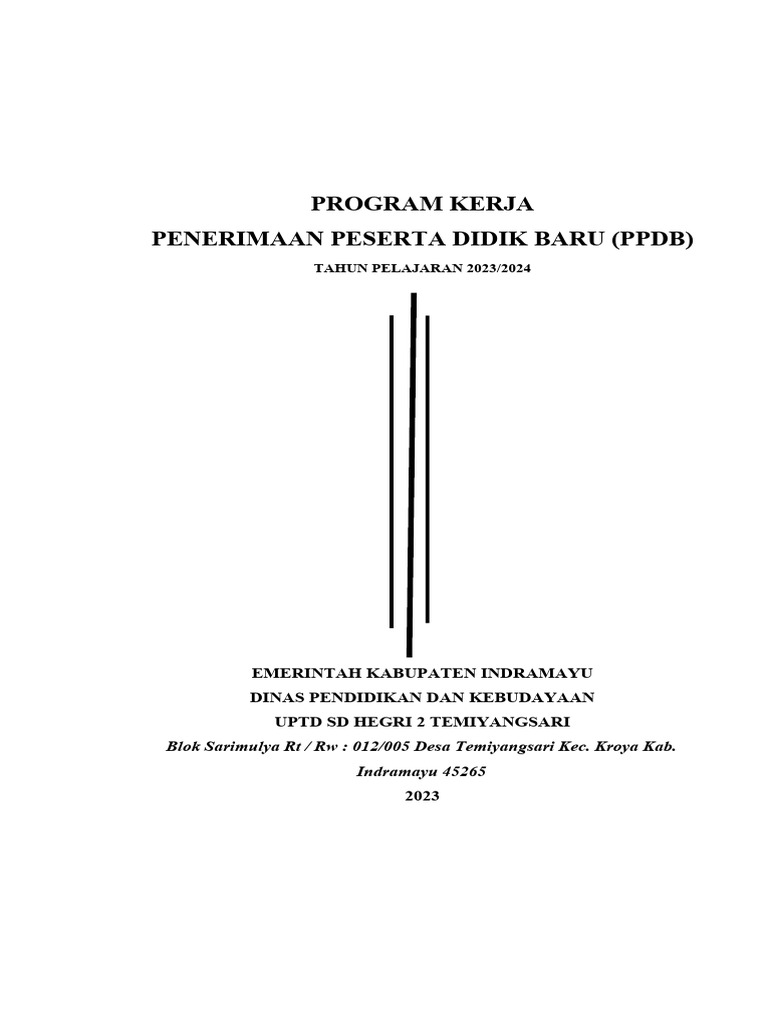 Program Kerja PPDB SDN 2 Temiyangsari 2023 | PDF
