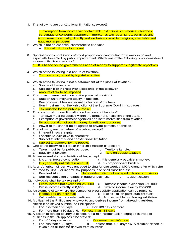 Tax Reviewer | PDF | Taxes | Income Tax