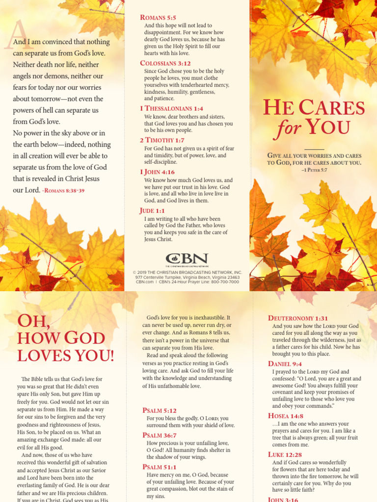 He Cares For You Brochure | PDF | Jesus | God The Father
