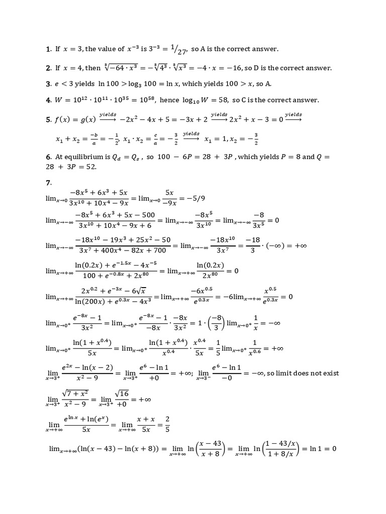 Midterm Exercises - Solved | PDF | Applied Mathematics | Mathematical Analysis