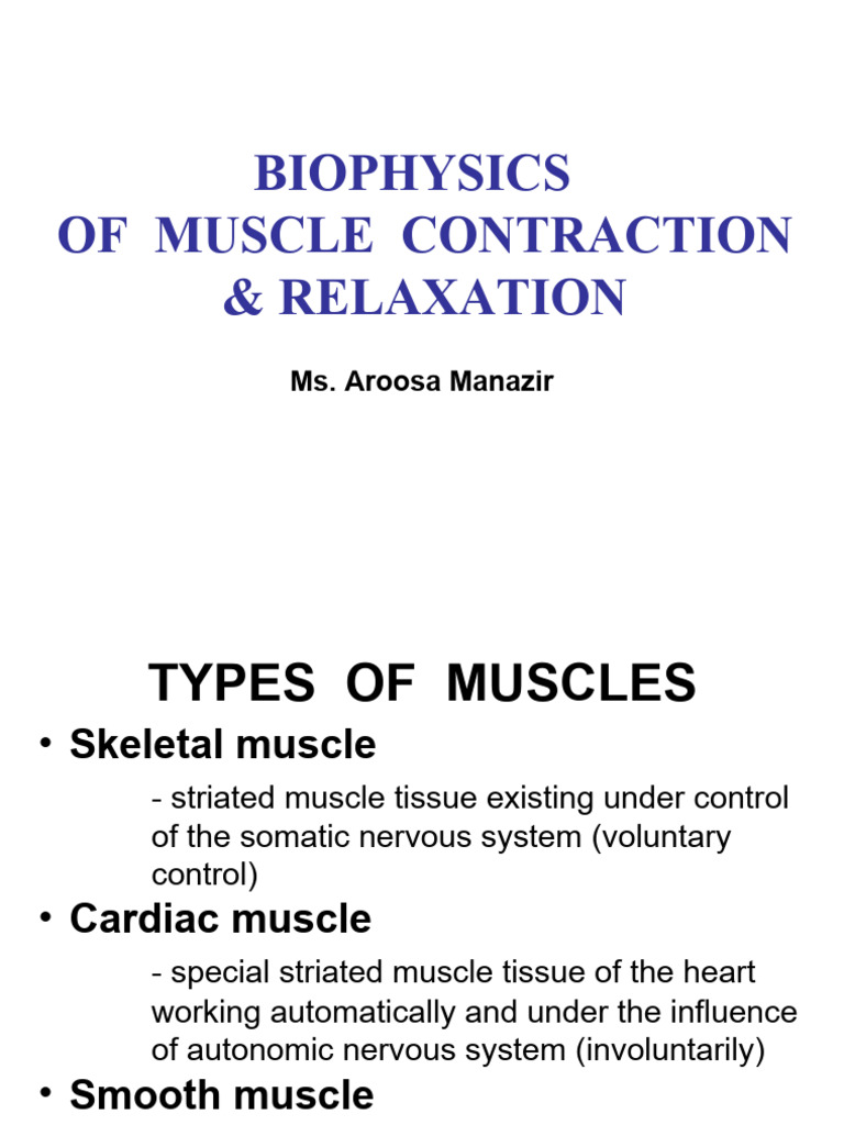 Muscle Contraction and Relaxation Mechanisms | PDF | Muscle Contraction ...