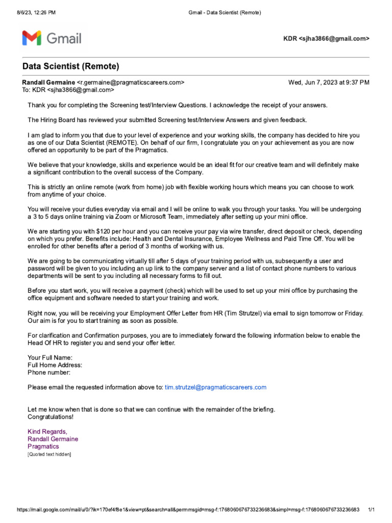 Data Scientist (Remote) | PDF