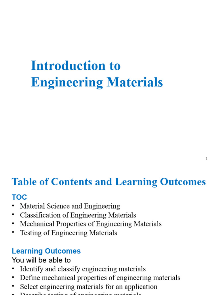 MANMIB1 Lecture Notes-Chapter 1b Materials | PDF | Deformation ...