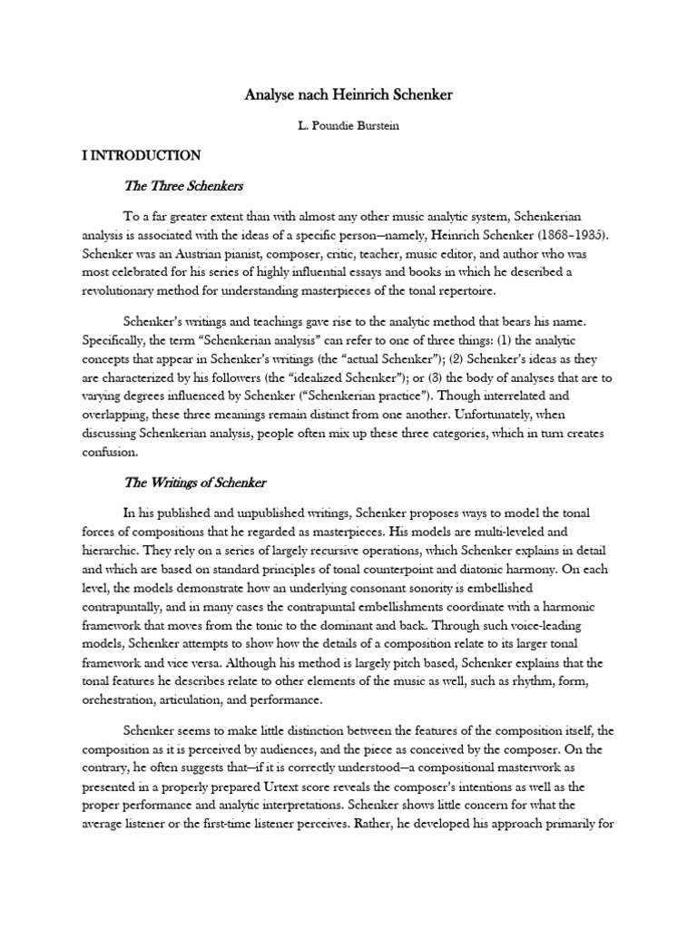 Analyse Nach Heinrich Schenker | PDF | Harmony | Methodology