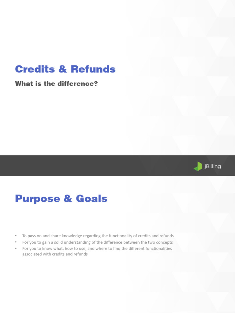 Credits and Refunds | PDF