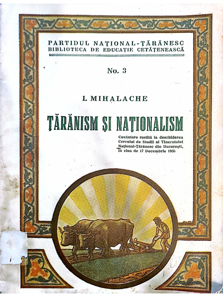 Partidul National Taranesc - Ion Mihalache - Taranism Si Nationalism | PDF