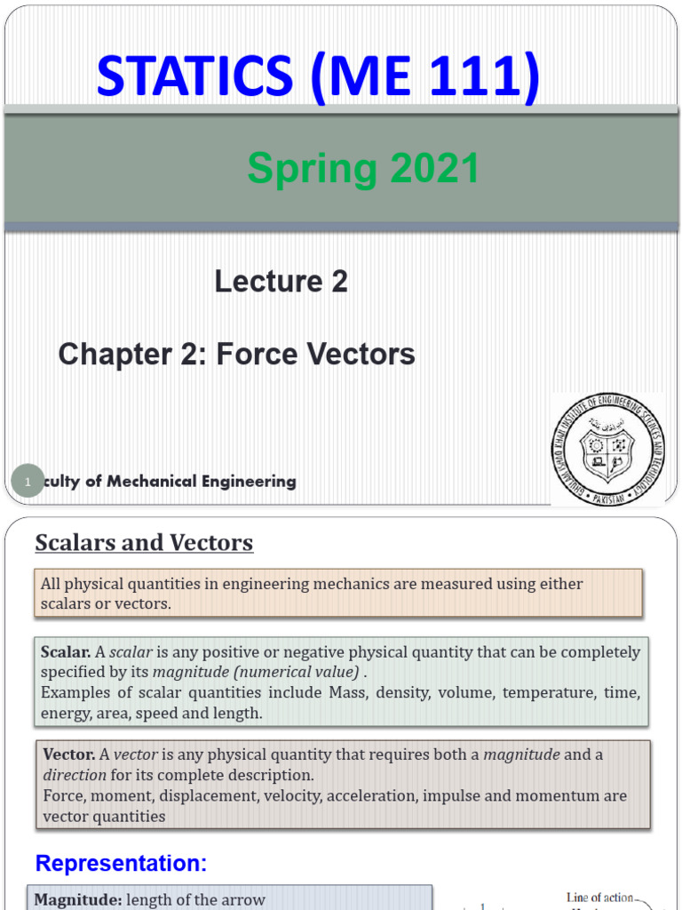 Lecture 2 (Chapter 2) | PDF | Euclidean Vector | Force
