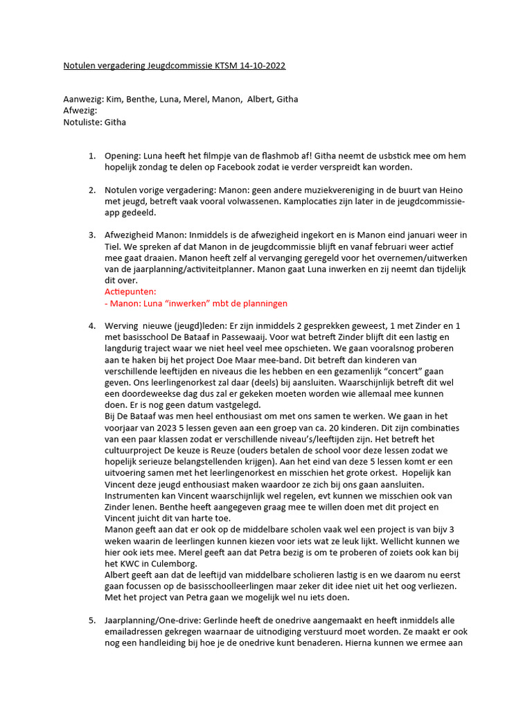 Notulen Vergadering 14 Oktober 2022 | PDF