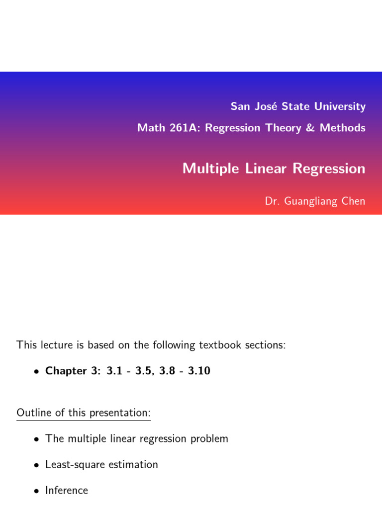 Ch3slides Multiple Linear Regression | Download Free PDF | Linear ... Ch3slides Multiple Linear Regression | Download Free PDF | Linear ...