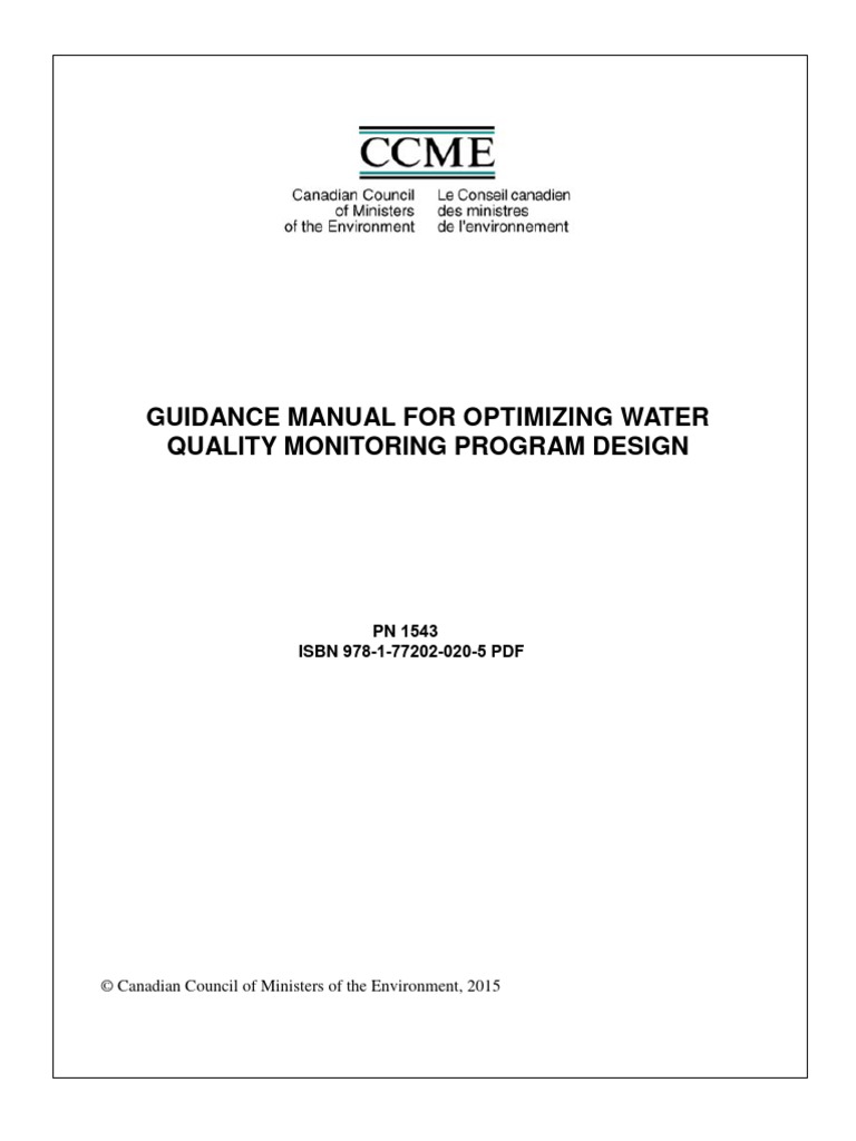 Guidance Manual For Optimizing Water Quality Monitoring Program Design ...