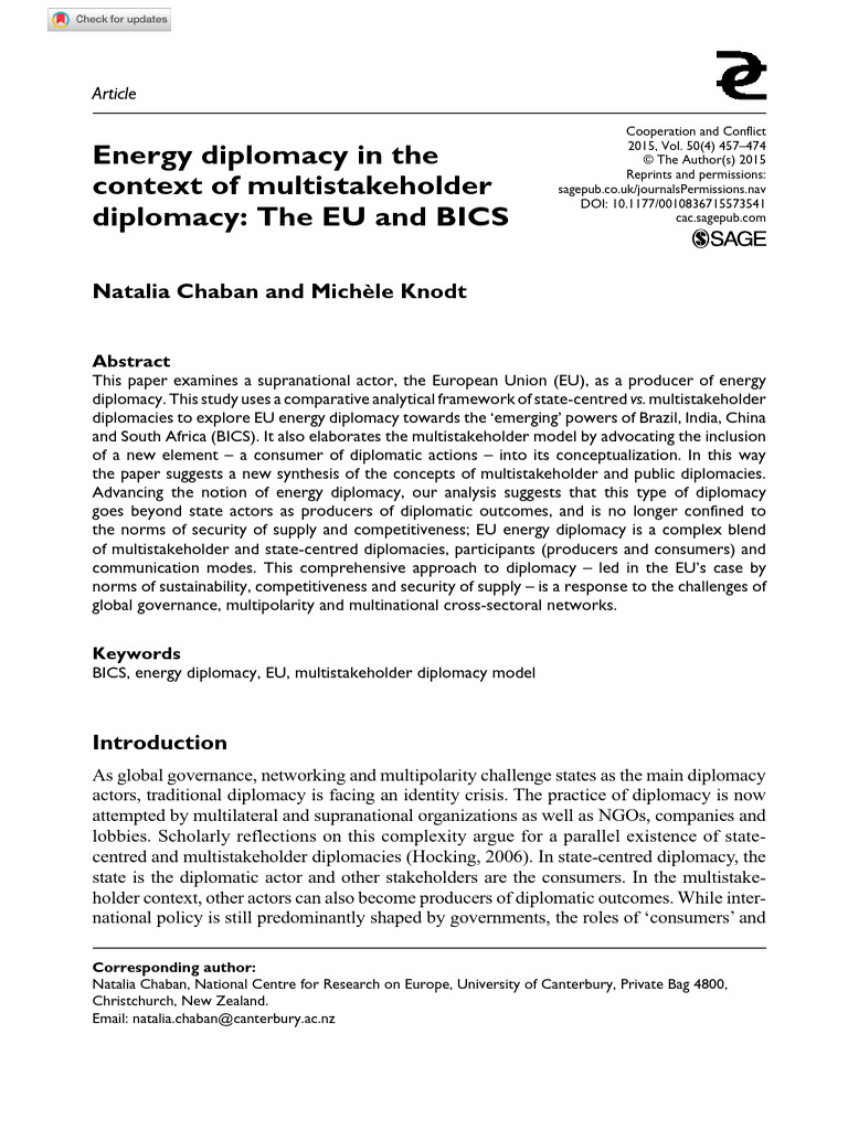 Energy Diplomacy | PDF | Governance | Diplomacy