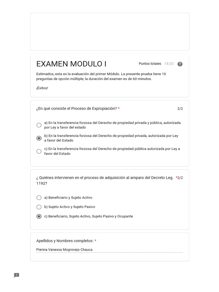 Examen Modulo I | PDF