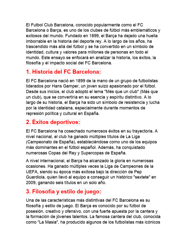 FC Barcelona | PDF | FC Barcelona | Asociación de Futbol