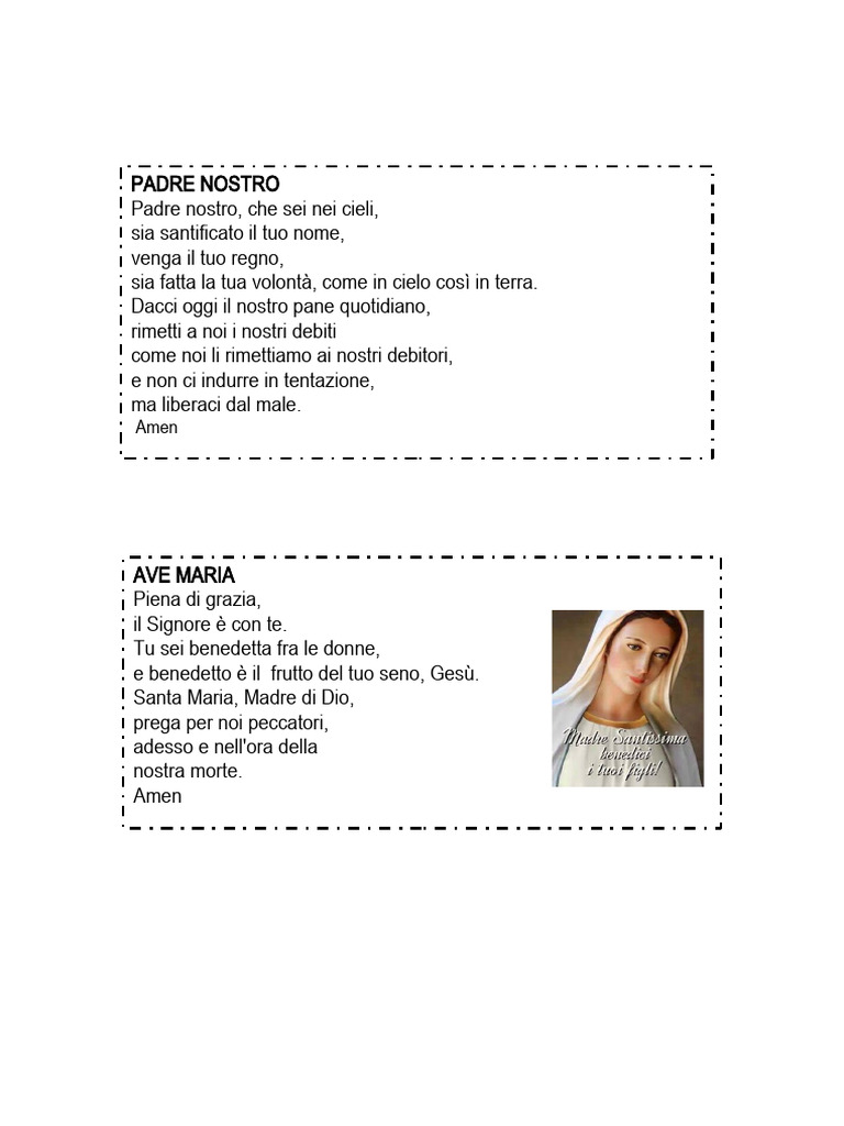 Ave Maria y El Padre Nuestro ALFABETO y Pronuncia ITALIANO | PDF