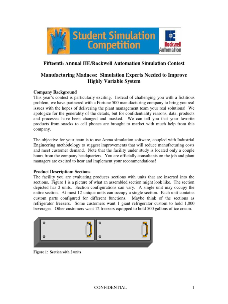 Simulation Contest for Manufacturing Solutions | PDF