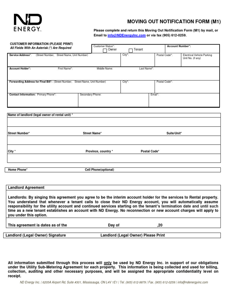 Move Out - Notification Form | PDF | Service Industries