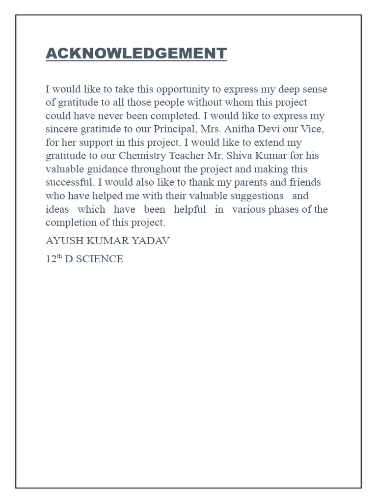 Acknowledgement | PDF