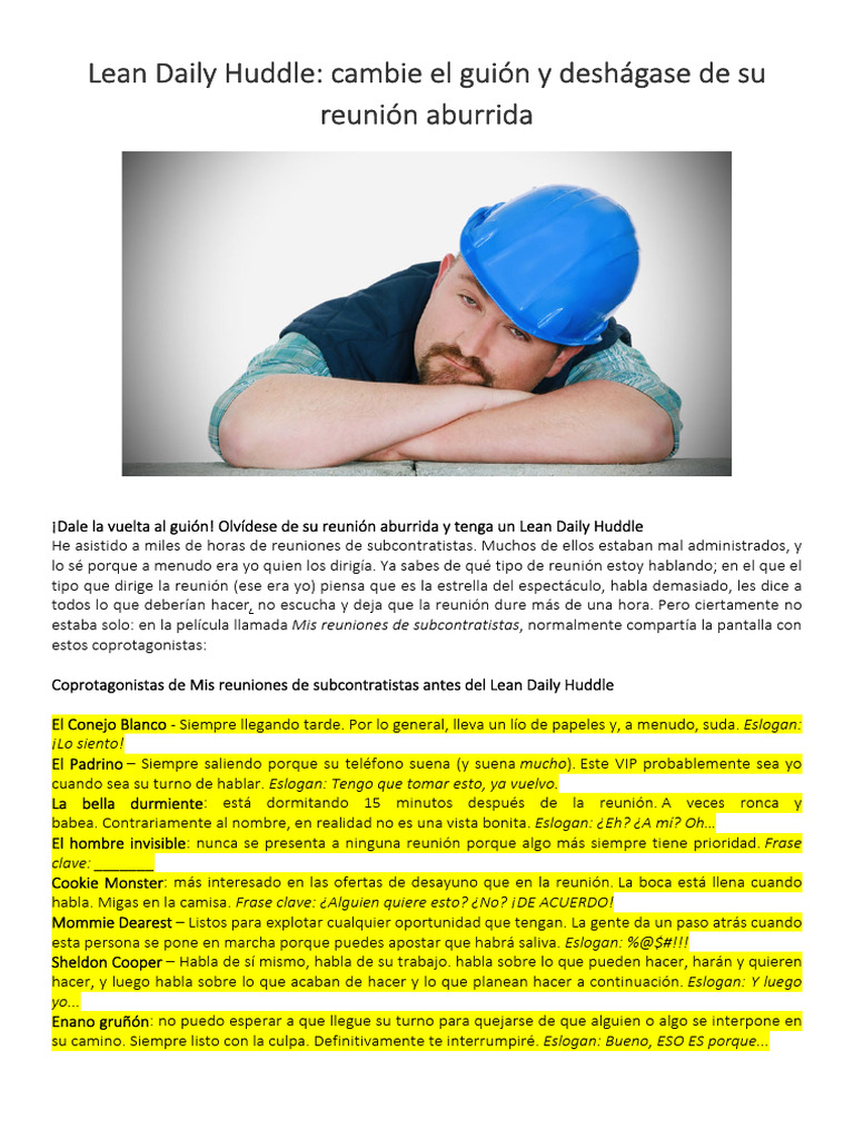 Lean Daily Huddle | PDF