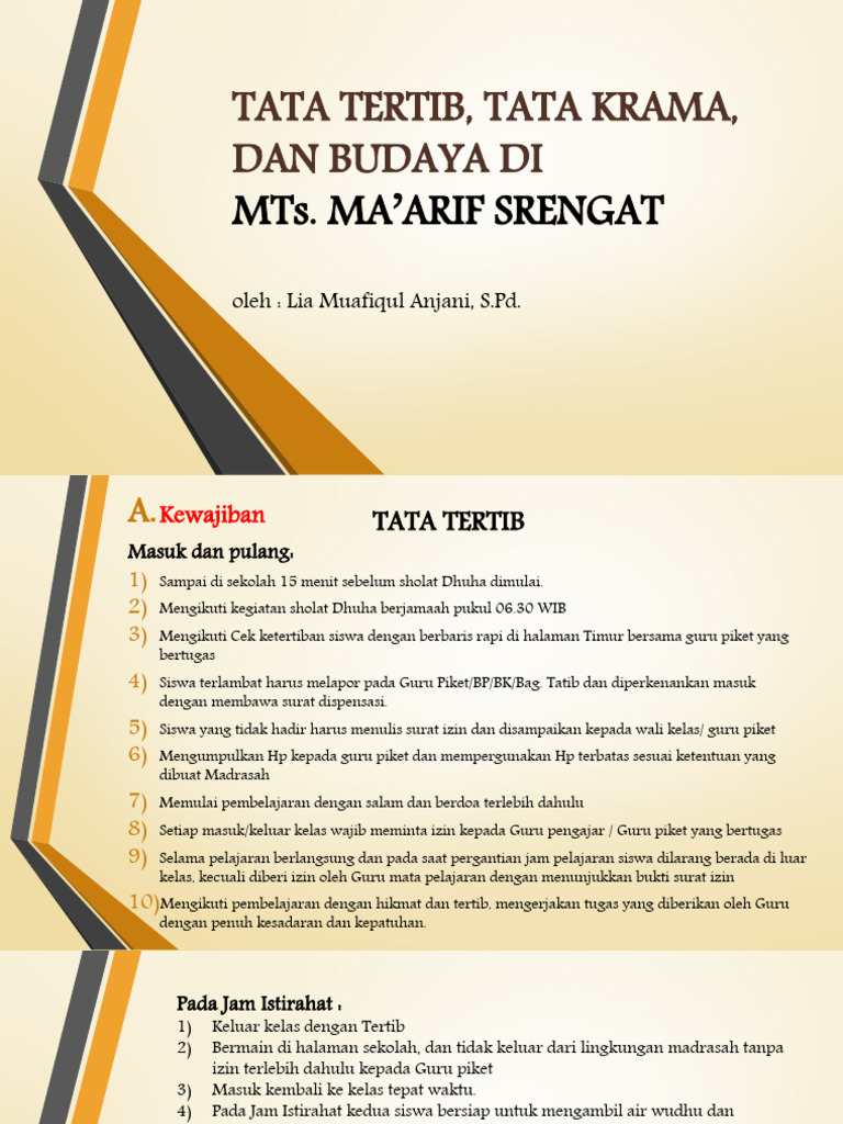 Tatib & Budaya Madrasah | PDF | Kesehatan Holistik