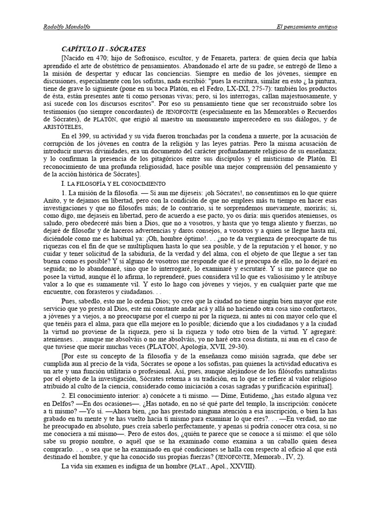 Rodolfo Mondolfo El Pensamiento Antiguo-Selección | PDF