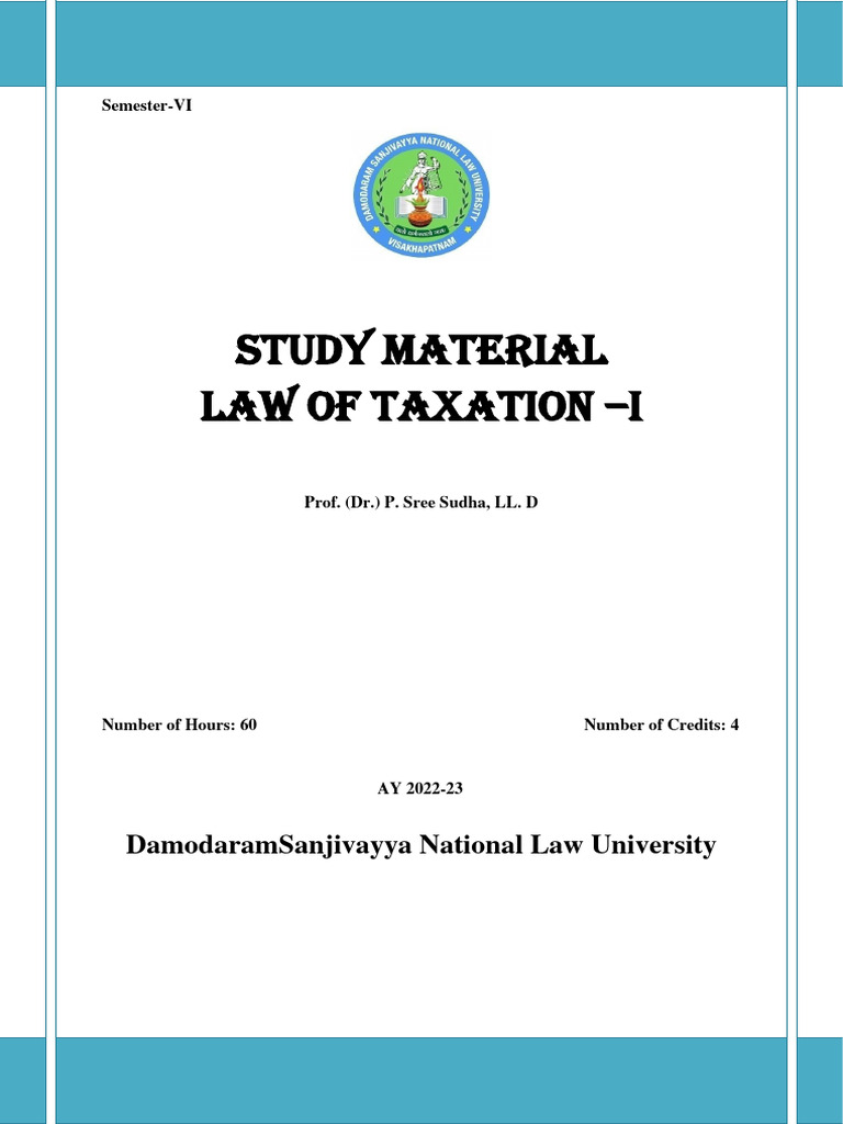 Study Material Tax Law 1 | PDF | Taxes | Expense