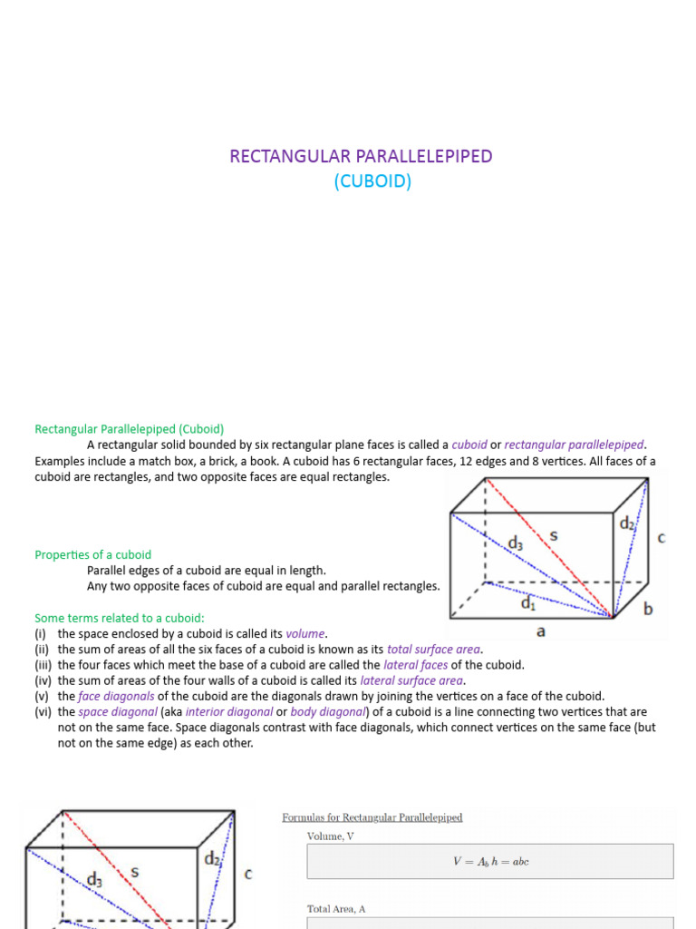 Rectangular Parallelepiped | PDF