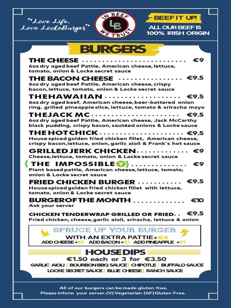 Lockeburger Takeaway Menu 0823 | PDF | Hamburgers | Asian Cuisine