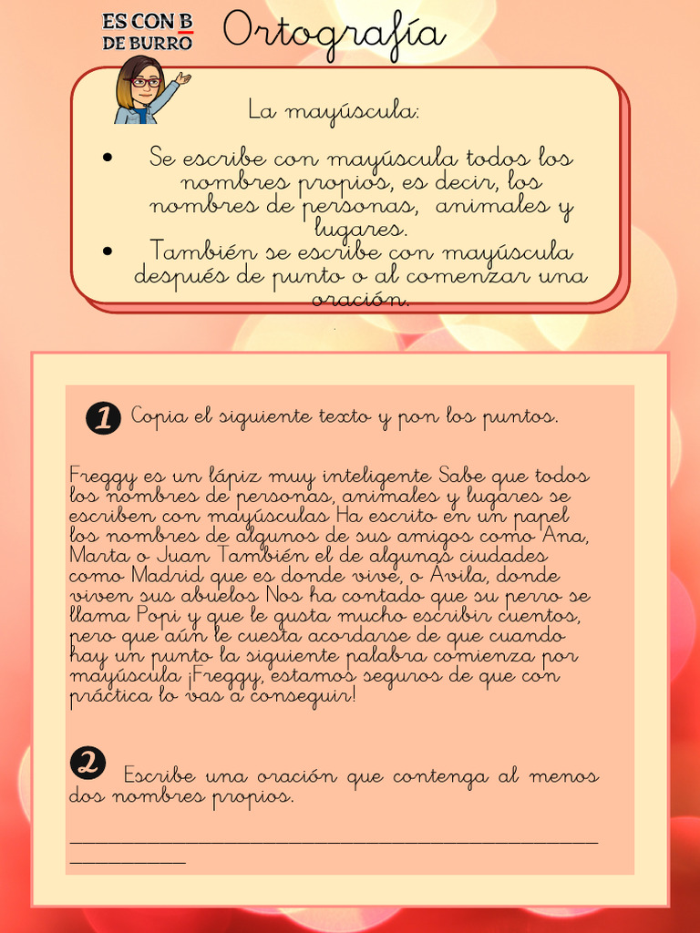 Uso de mayúsculas y puntos en escritura | PDF