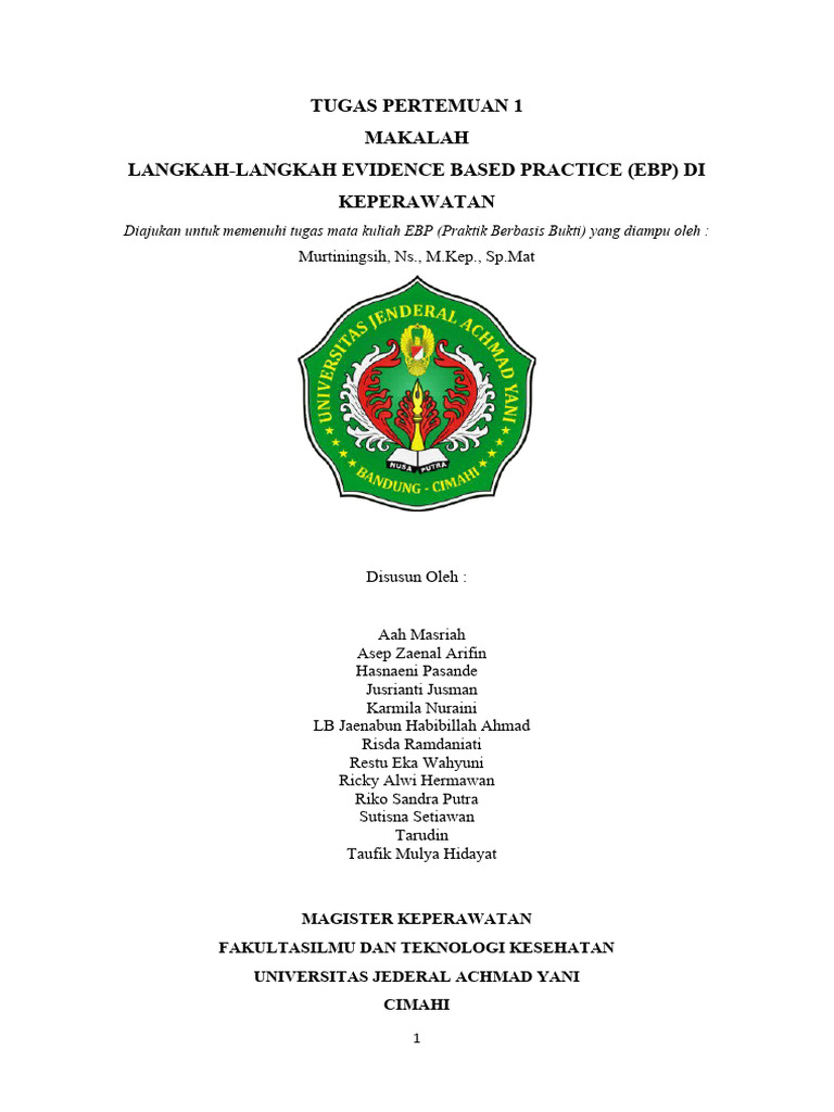 TUGAS 1 EBP Kelompok 3 | PDF | Pengembangan Diri | Kesehatan Holistik