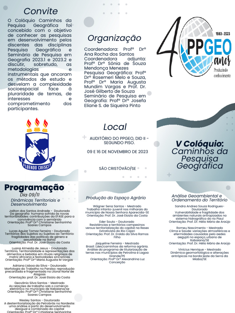 Folder Pesquisa Geografica Final 2023 | PDF | Geografia | Geociências