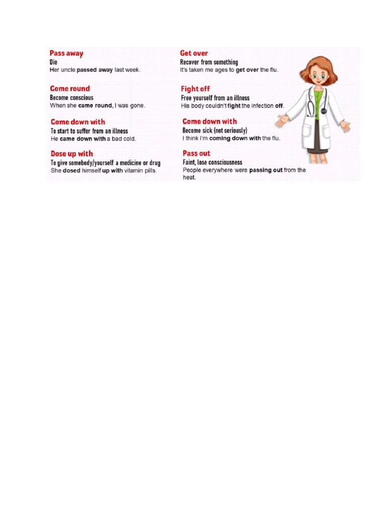 8 Phrasal Verbs For HEALTH in English | PDF